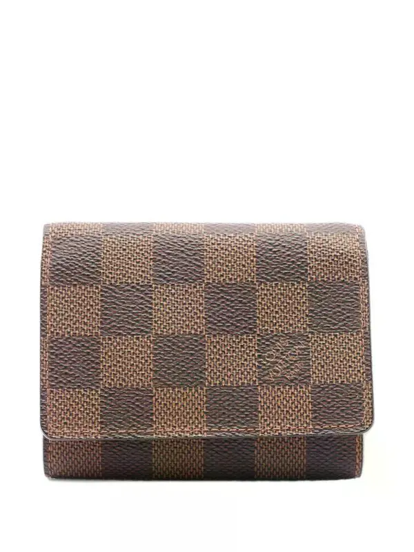 LOUIS VUITTON 2007 Damier Ebene Card Holder - Brown