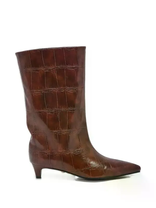 TWENTY FOURHAITCH Olenor Crocodile-effect Pointed-toe Boots