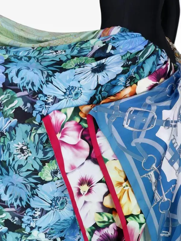 MARINE SERRE Regenerated Silk Scarves Long Dress