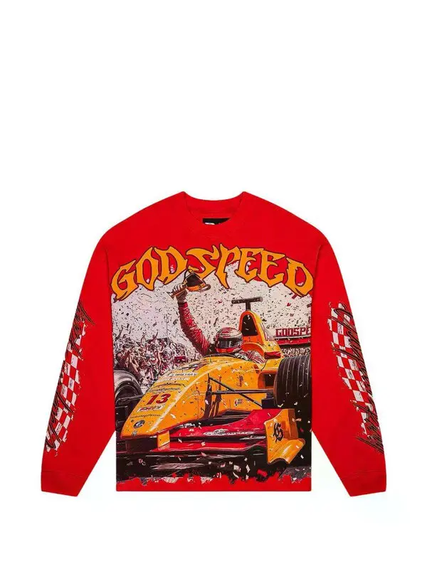 GODSPEED Graphic-print Long-sleeve Sweater
