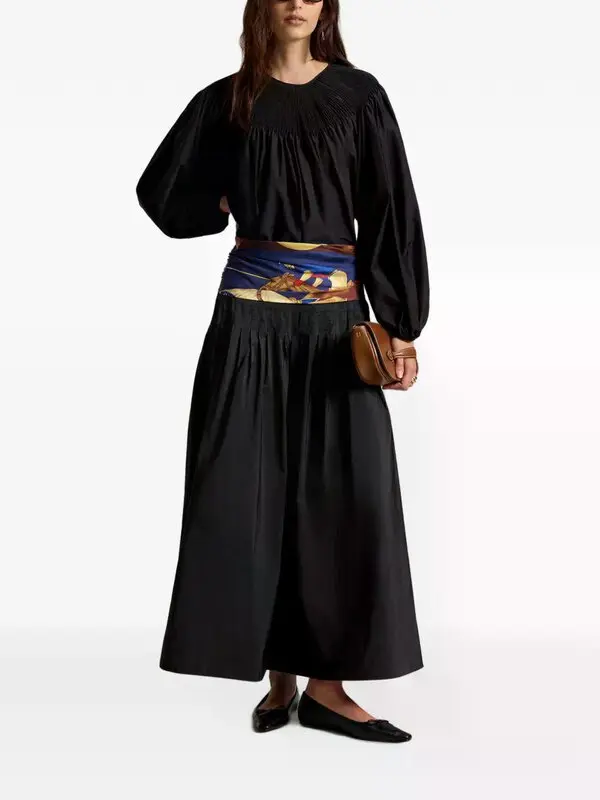 Polo Ralph Lauren Pleated Long-sleeve Blouse