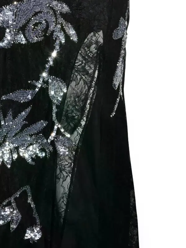 Blumarine Sequin-embellished Lace Maxi Dress