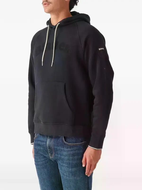 BLAUER. Logo-print Raglan-sleeve Hoodie