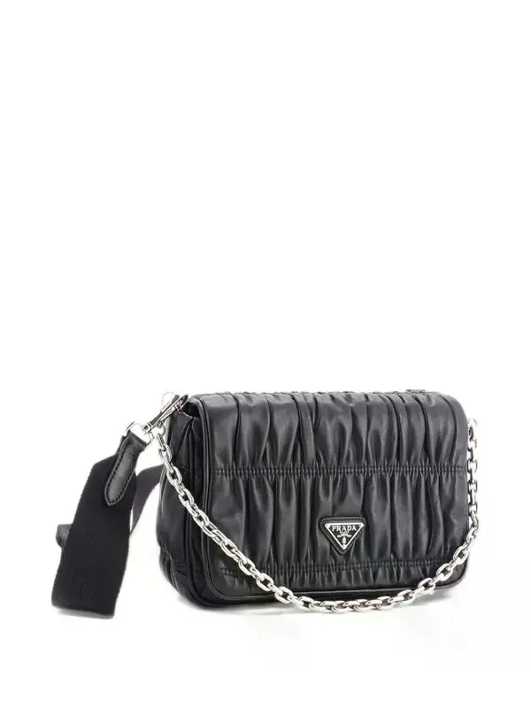 Prada Dual Strap Flap Bag Nappa Gaufre Crossbody Bag