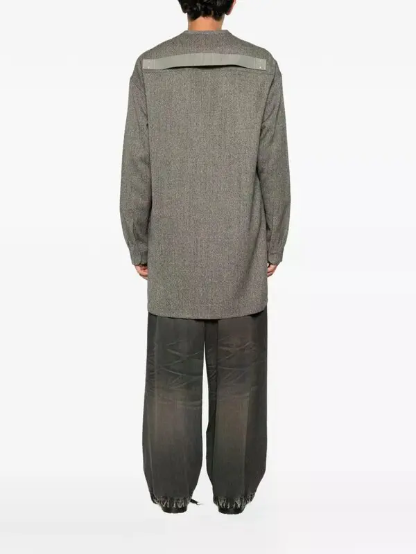 Rick Owens Webbing-strap Collarless Shirt