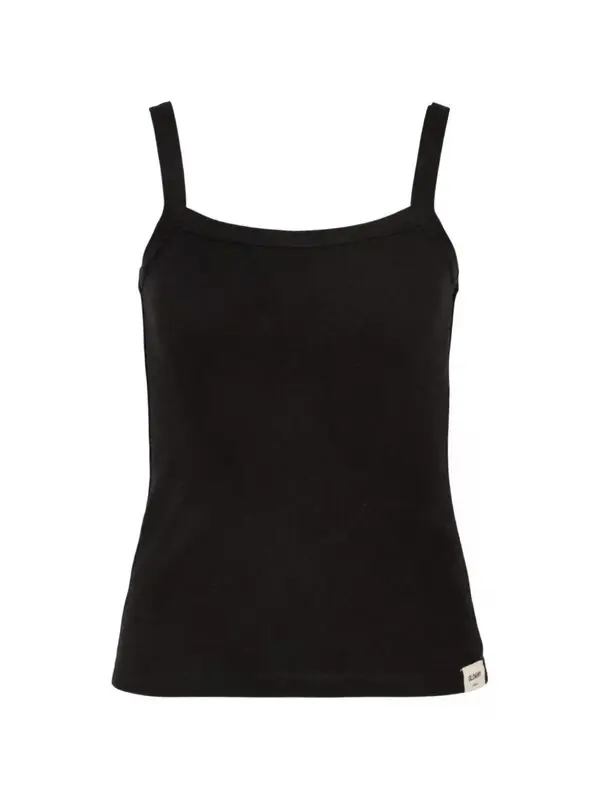 GLOWNY G Classic Ribbed-knit Tank Top - Black