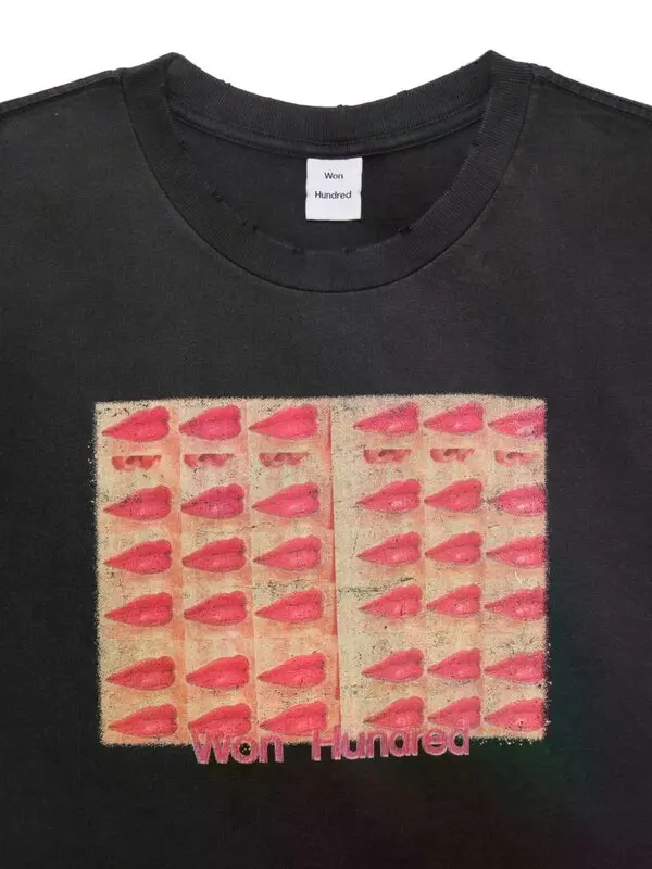 WON HUNDRED Graphic-print Distressed T-shirt
