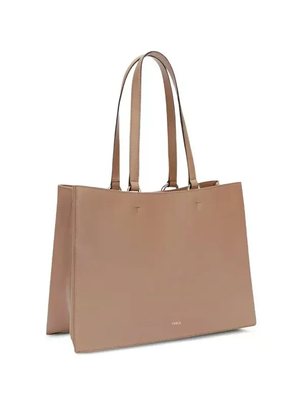Furla Arch-detail Leather Tote Bag - Brown