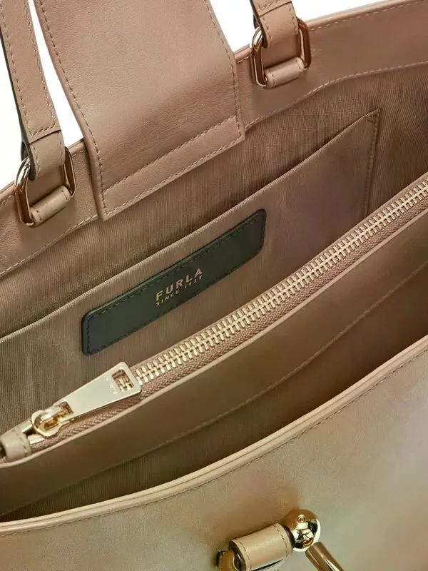 Furla Arch-detail Leather Tote Bag