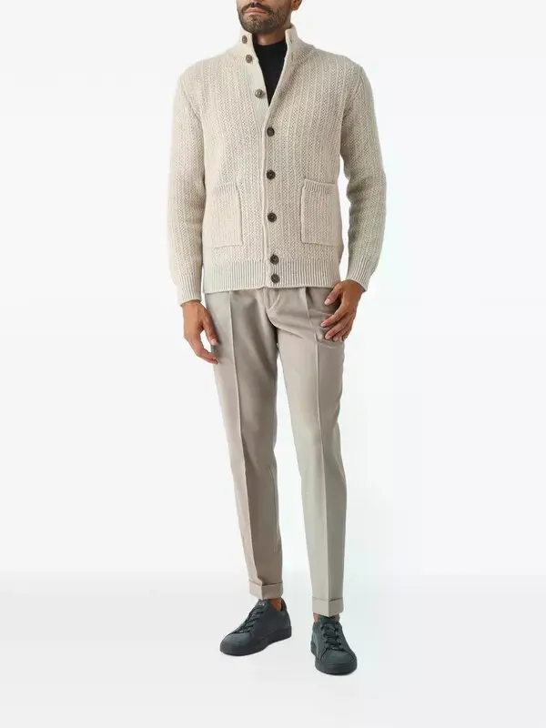 FILIPPO DE LAURENTIIS Ribbed-knit Button-up Cardigan