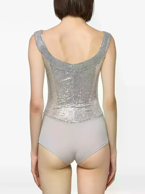 ATU BODY COUTURE Sequin-embellished Sleeveless Bodysuit