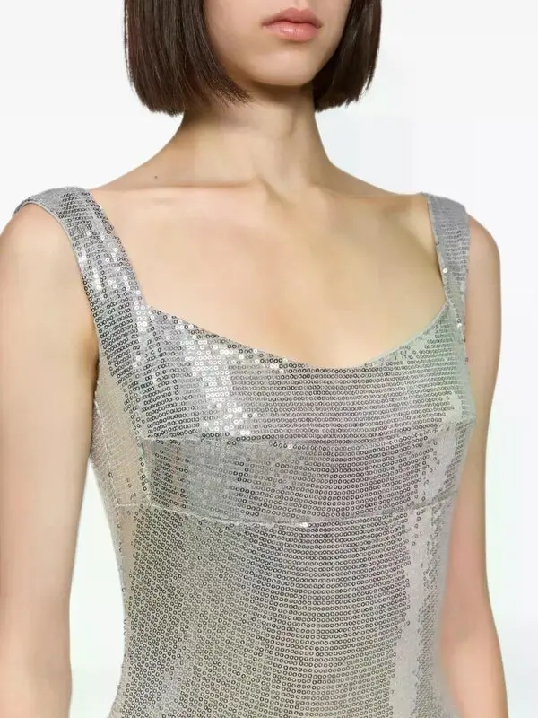 ATU BODY COUTURE Sequin-embellished Sleeveless Bodysuit