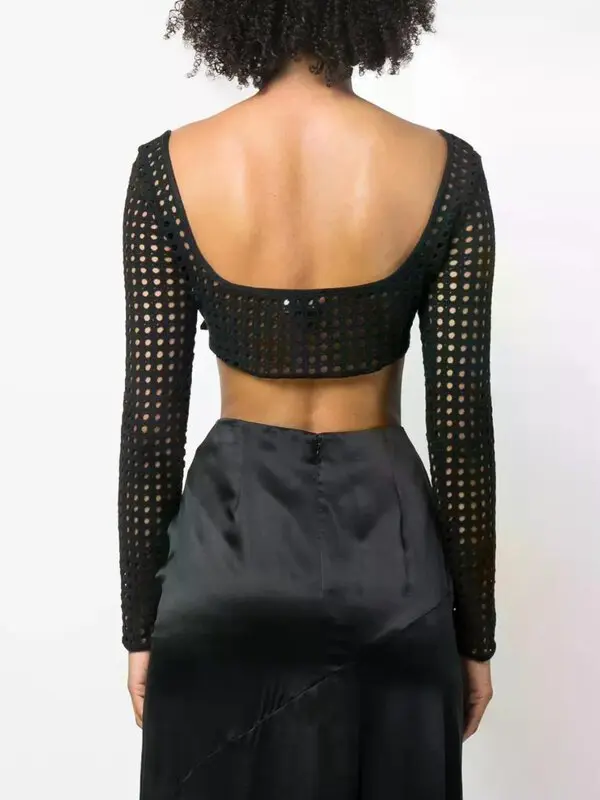 Giambattista Valli Macramé Bow Crop Top
