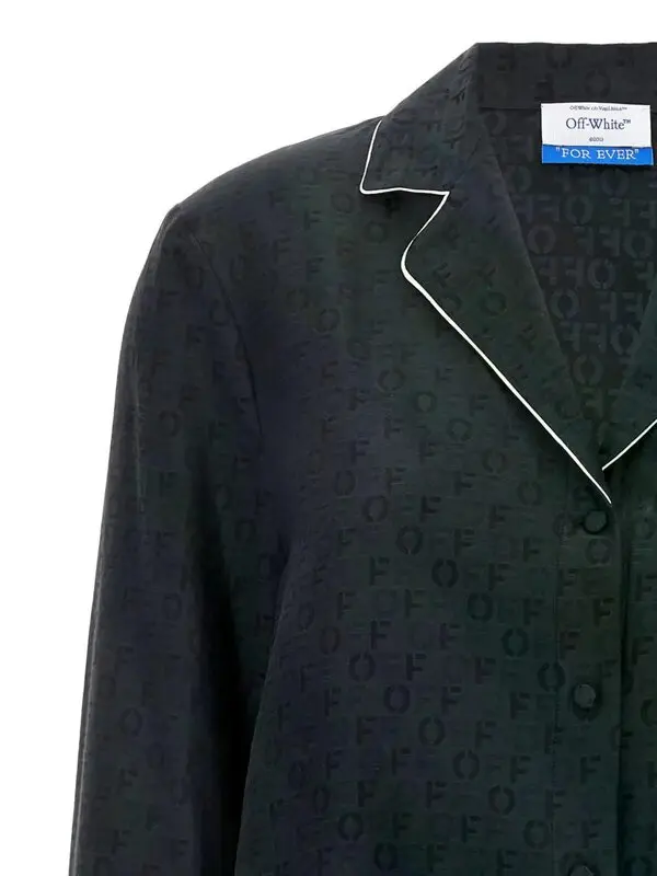 Off-White Logo-jacquard Silk Blouse