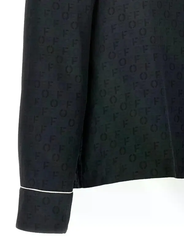 Off-White Logo-jacquard Silk Blouse