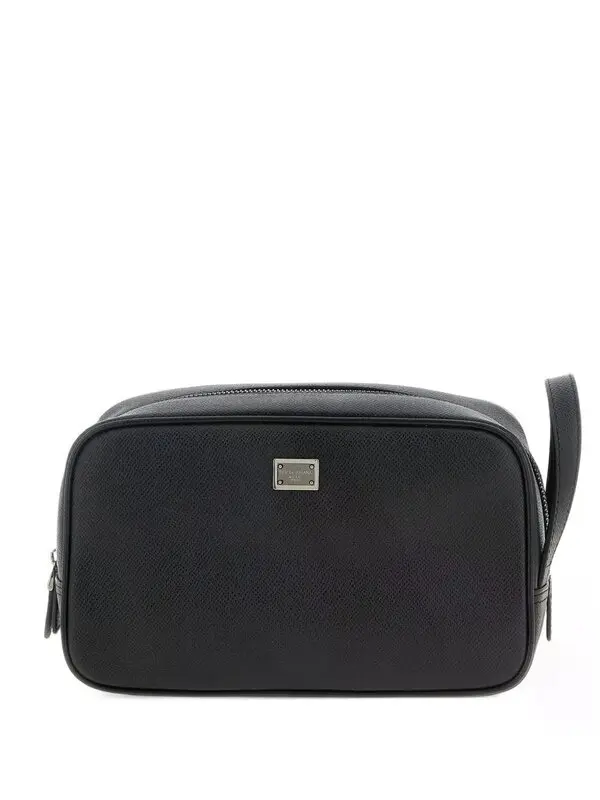 Dolce & Gabbana Logo-plaque Leather Wash Bag