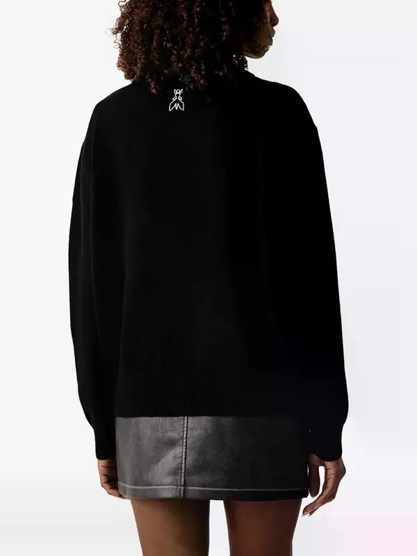 Patrizia Pepe Intarsia-knit Logo-embroidered Sweater