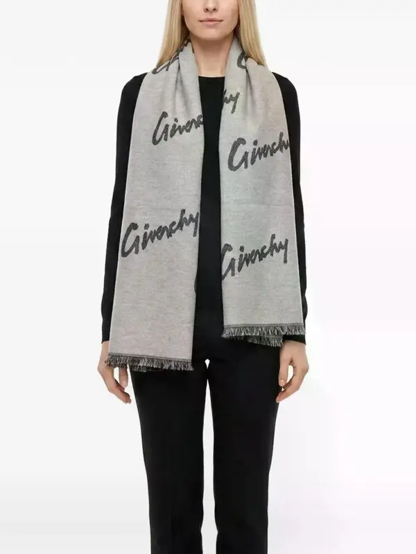 Givenchy Logo-pattern Fringed Scarf