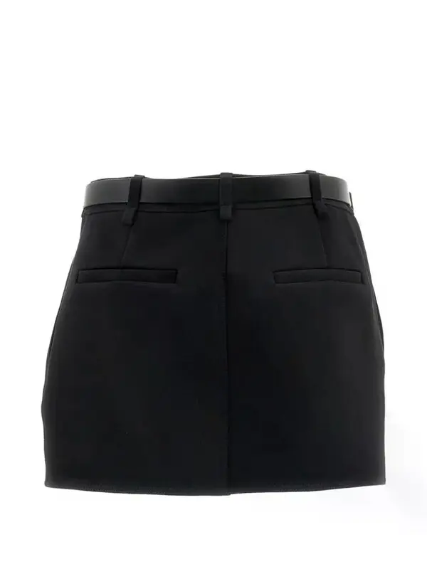 Elisabetta Franchi Double Layer Crêpe Miniskirt With Belt