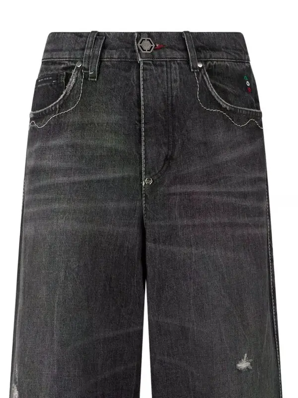 Philipp Plein Contrast-stitching Distressed Jeans