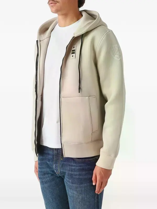 BLAUER. Colby Logo-patch Zip-up Hoodie