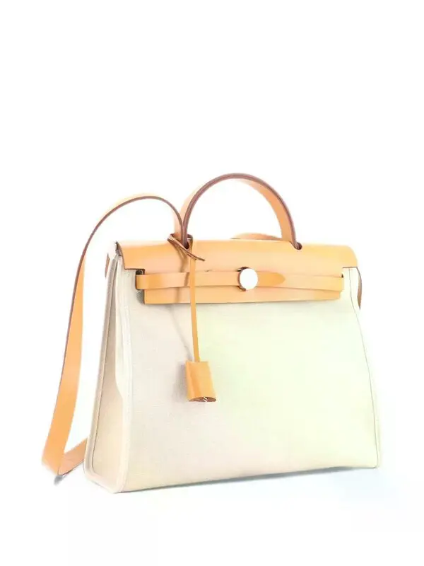 Hermès Herbag Zip Leather And Toile 31 Shoulder Bag