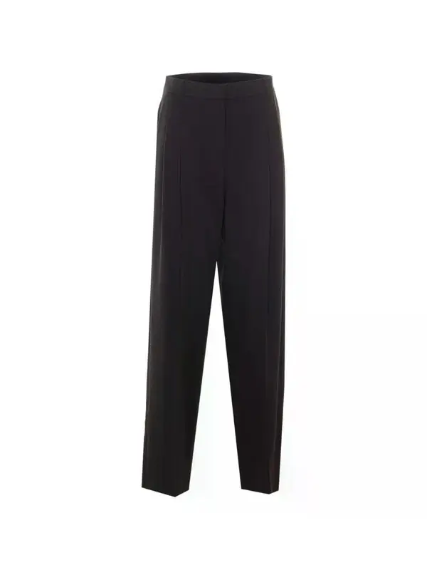 Patrizia Pepe Pleated Logo-plaque Trousers - Black