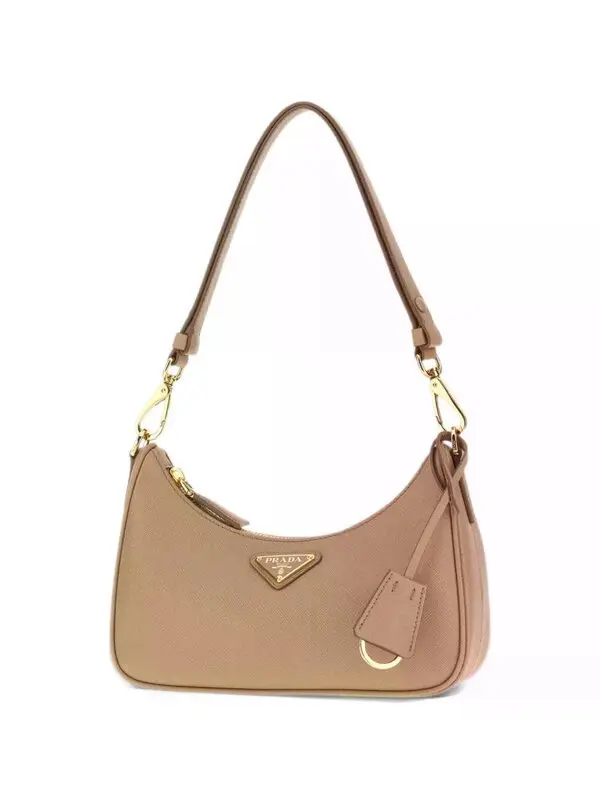 Prada Beige Leather Mini Re-edition Shoulder Bag - Neutrals