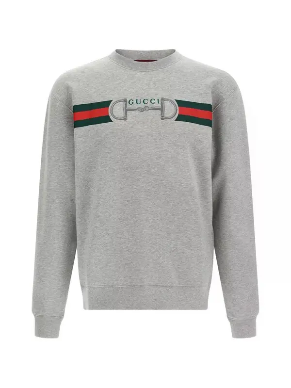 Gucci Horsebit Web-stripe Sweater - Grey