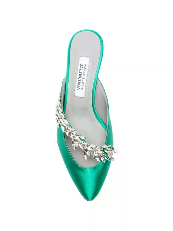 Balenciaga Manolo Blahnik Mules In Grass