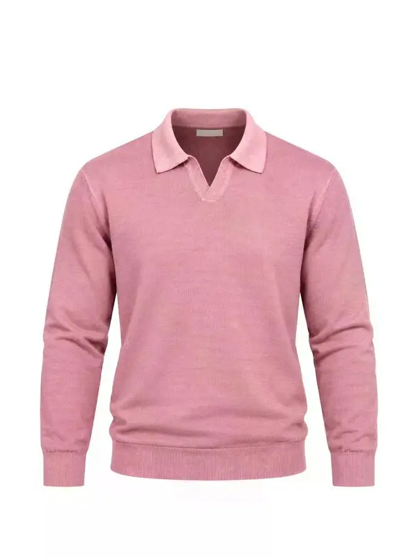PRIVATI FIRENZE Fine-knit Polo-collar Sweater