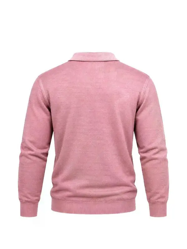 PRIVATI FIRENZE Fine-knit Polo-collar Sweater