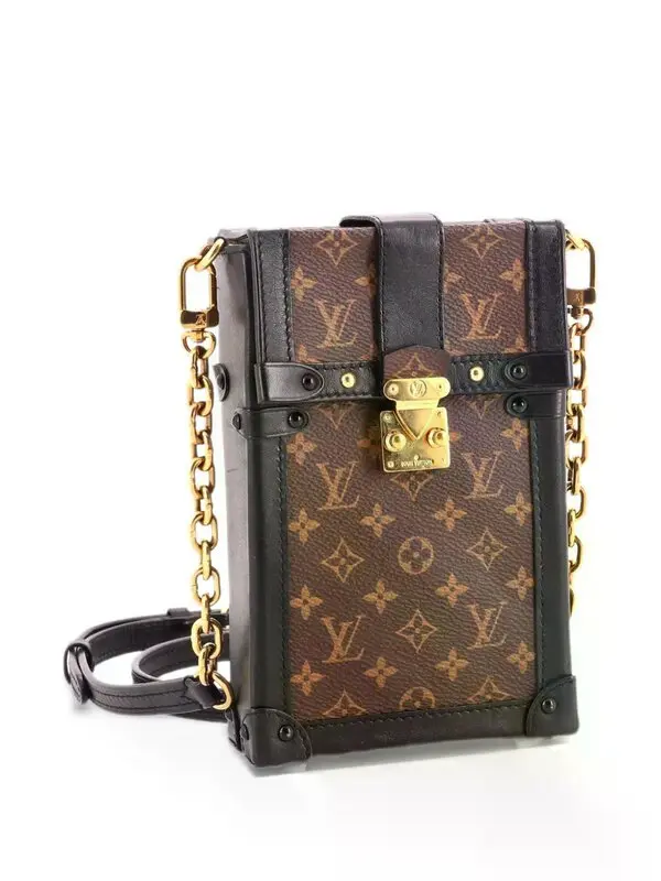 LOUIS VUITTON Vertical Trunk Pochette Monogram Canvas Crossbody Bag