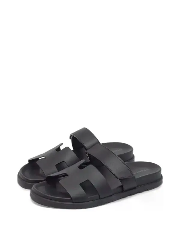 Hermès Chypre Leather Flat Sandals
