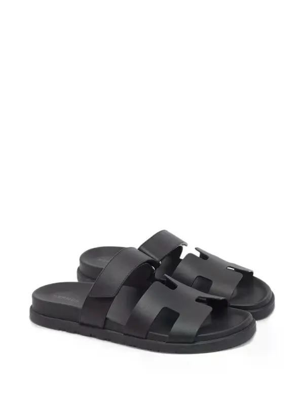 Hermès Chypre Leather Flat Sandals