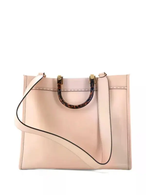 Fendi Sunshine Shopper Leather Medium Tote Bag - Pink