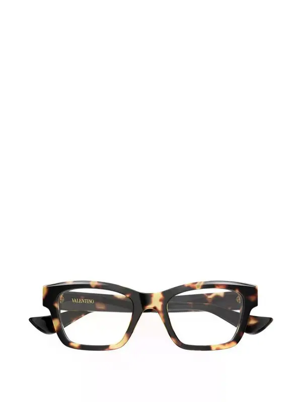 Valentino Garavani Tortoiseshell-effect Rectangle-frame Glasses