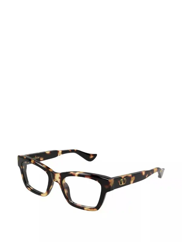 Valentino Garavani Tortoiseshell-effect Rectangle-frame Glasses