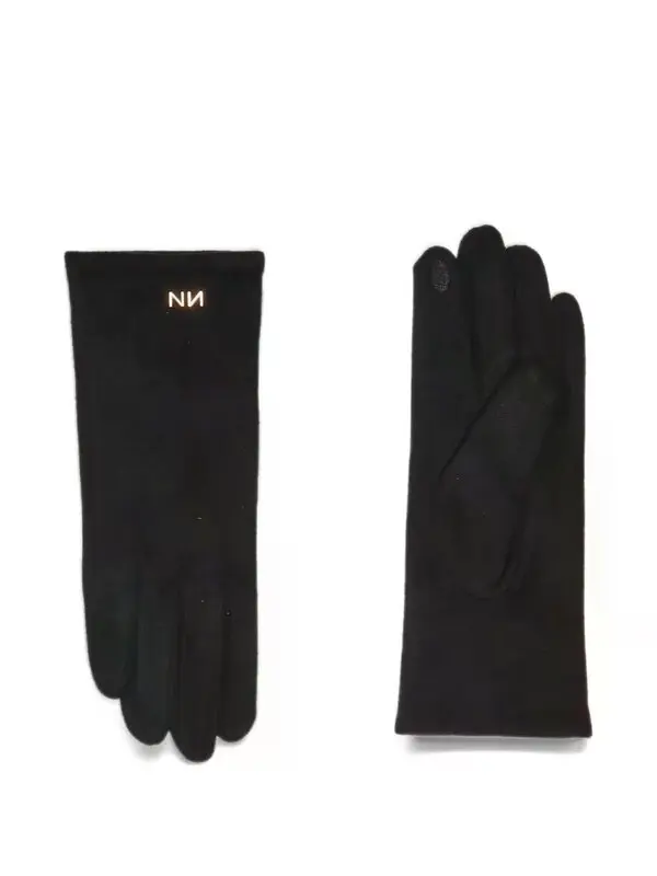 NENETTE Zinc Logo-plaque Gloves - Black