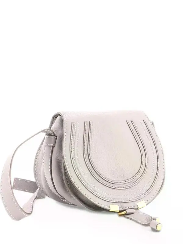 Chloé Marcie Leather Small Crossbody Bag - Grey