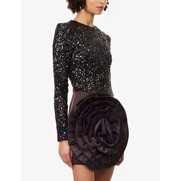ROTATE BY BIRGER CHRISTENSEN Tulala Flower Sequin Mini Dress