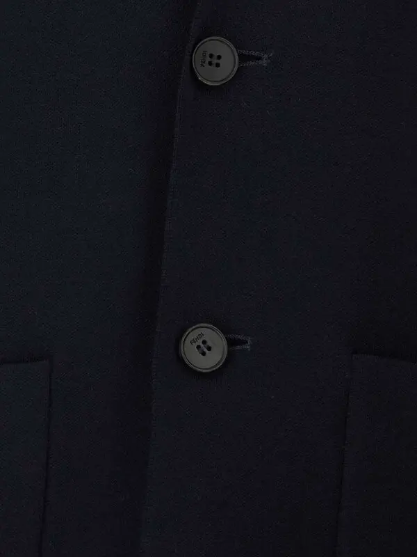 Fendi Single-breasted Virgin Wool Blazer With Notched Lapels And Patch Pockets