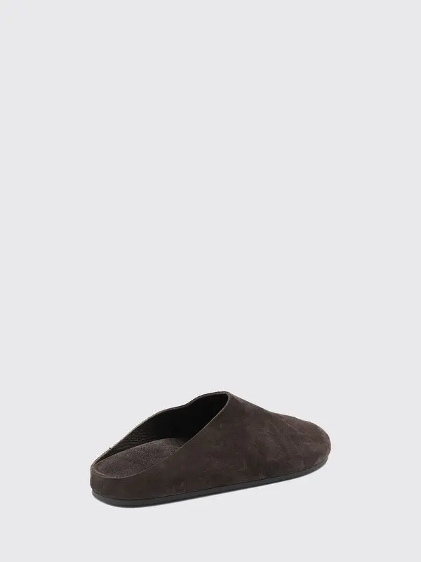 THE ROW Hudson Suede Low-heel Mules With Round Toe