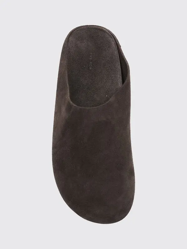 THE ROW Hudson Suede Low-heel Mules With Round Toe