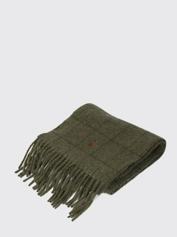 Polo Ralph Lauren Tartan Recycled Wool Scarf With Pony Logo - Green