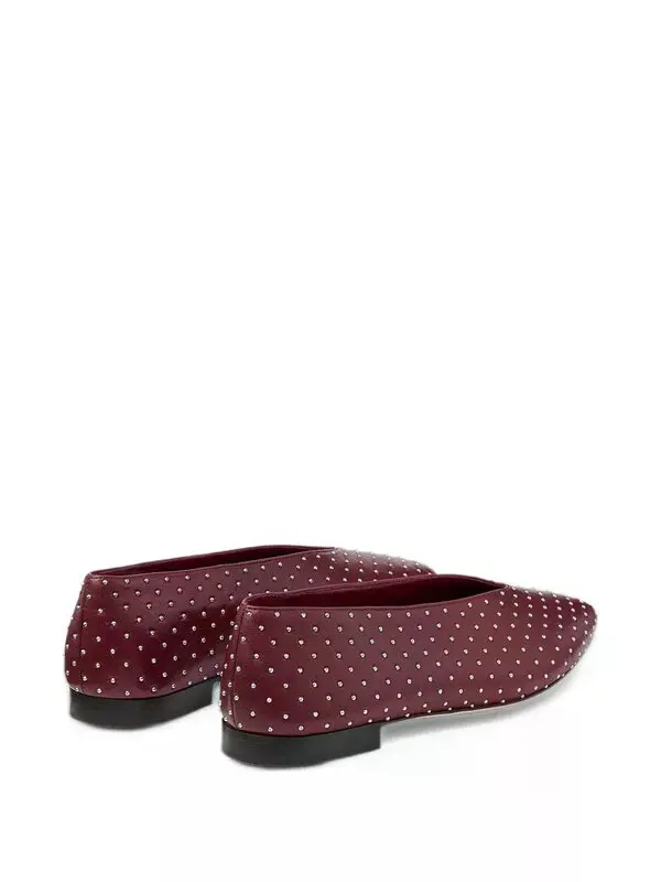 JIMMY CHOO Margot Stud-embellished Leather Ballet Flats - Red