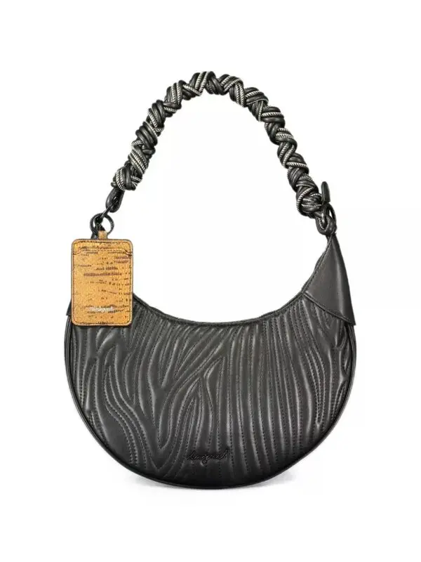 Desigual Zebra-quilted Braided Satchel Bag - Black