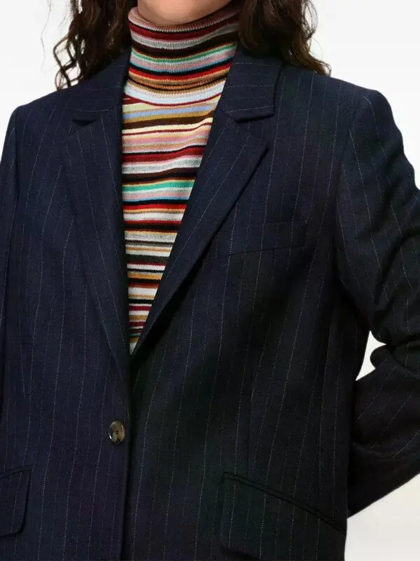 Paul Smith Navy Chalk Stripe Wool-blend Blazer