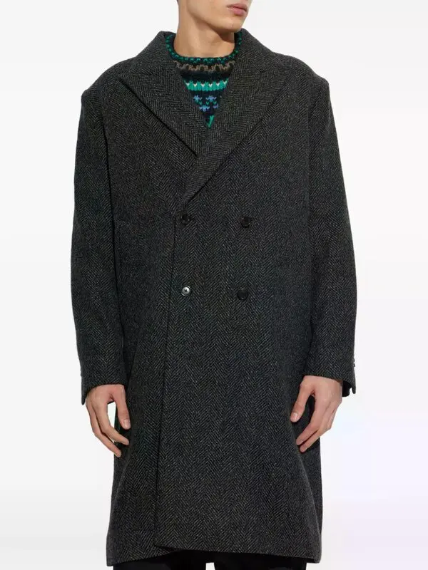 Paul Smith Herringbone Double-breasted Coat