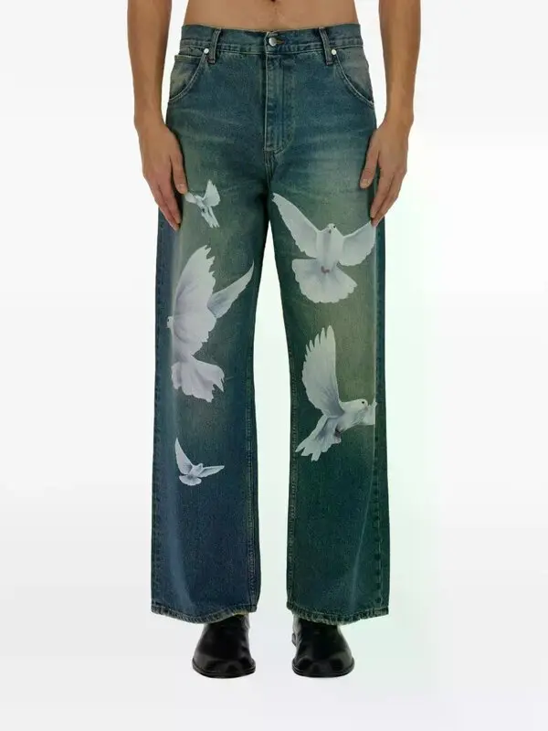 3.PARADIS Freedom Doves Straight-leg Jeans - Blue